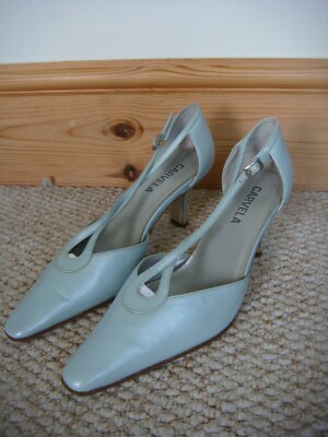 BN Carvela Baby Blue Pearlised Leather Strappy Vintage Dance Style ...