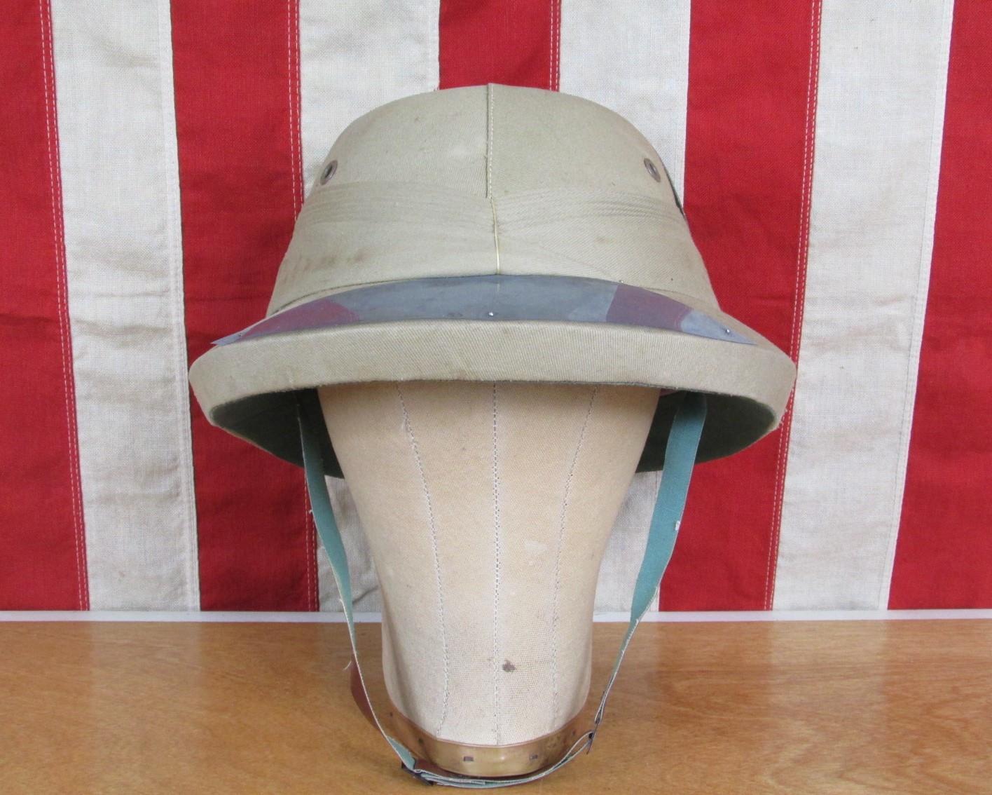 Vintage 1950s Bombay Bowler Tan Pith Sun Helmet Hat India 7 1/8 Safari ...