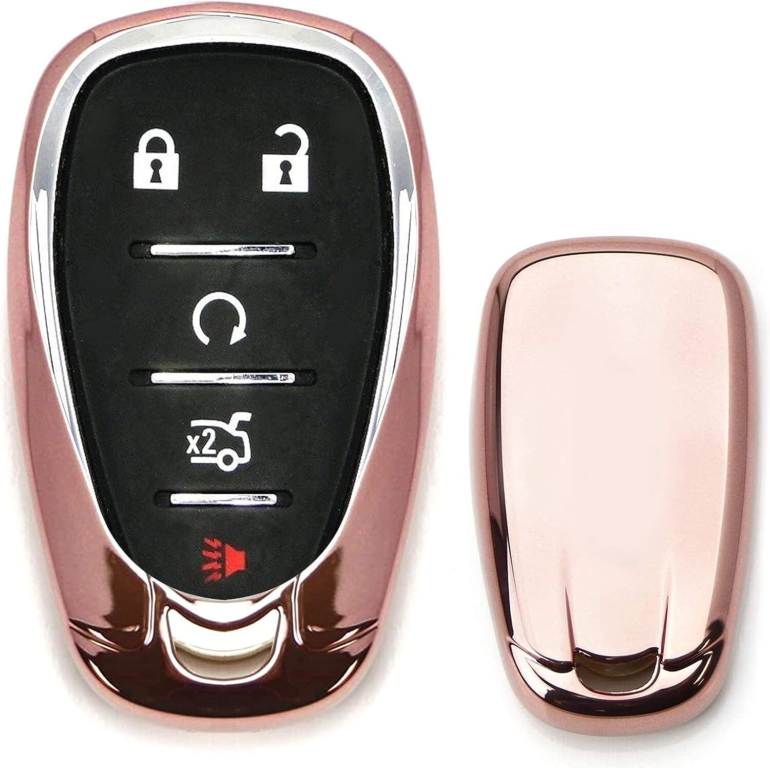 Glossy Pink Smart Key Fob Shell For Chevy Camaro Malibu Cruze Spark ...