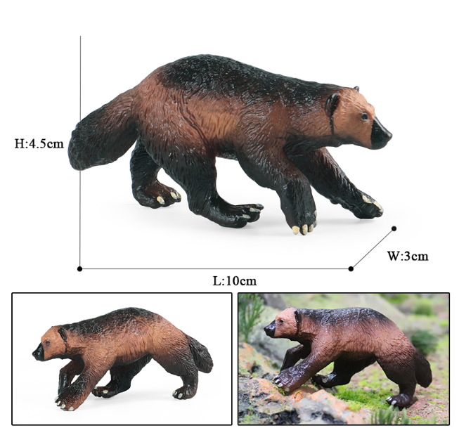 10cm Mini Wolverine PVC Toy Gulo Gulo Wild Animal Figure Doll Kids Gift ...