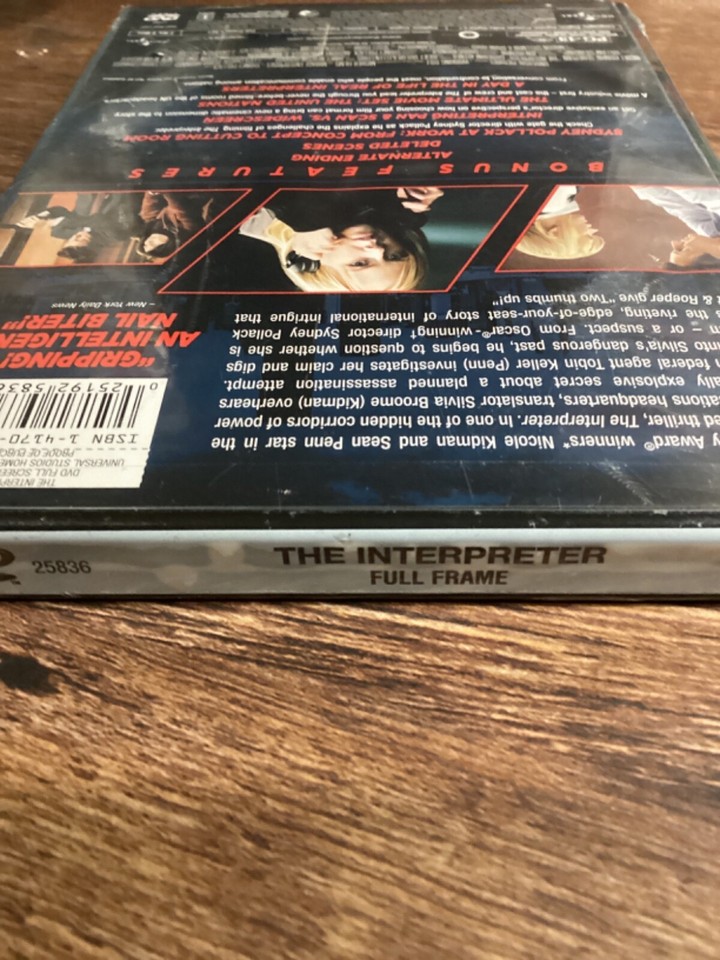 The Interpreter (DVD, 2005, Full Frame) Nicole Kidman - Sean Penn ...