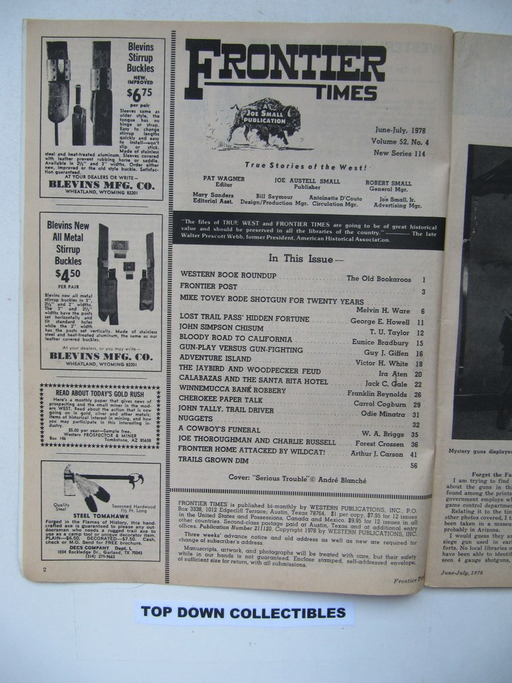 Frontier Times Magazine July 1978 Winnemucca Bank Robbery | eBay