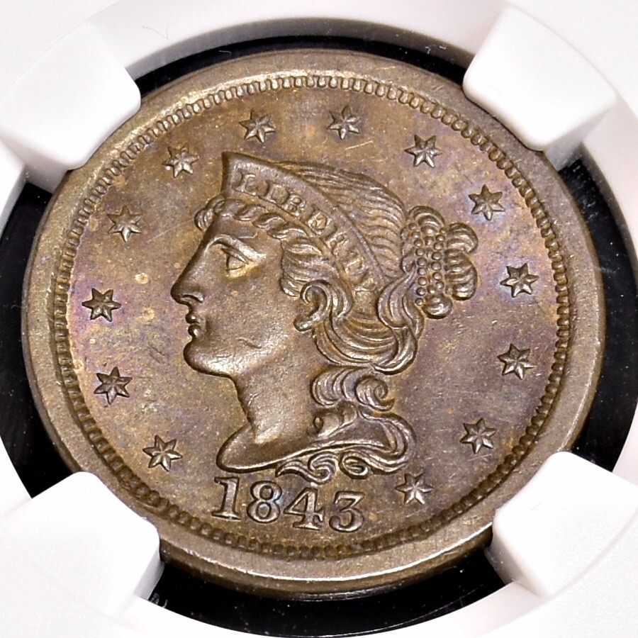 1843 Large Cent - Mature Head - NGC MS63BN (#51039-L) | eBay