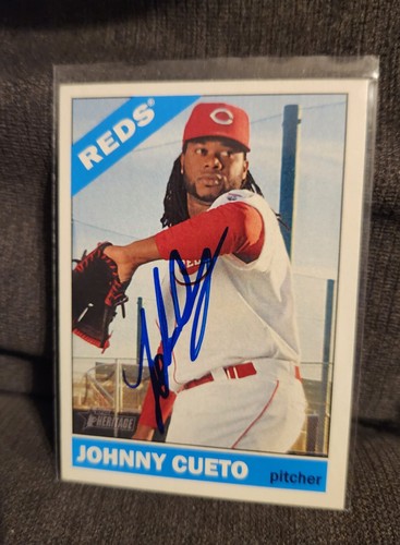 Johnny Cueto Autograph Signed 2015 Topps Heritage Cincinnati Reds | eBay