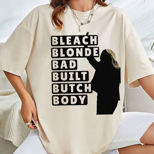 Bleach Blonde Bad Built Butch Body Tee, Jasmine Crockett Shirt, Black ...
