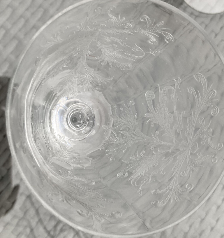 Tiffin Glass Byzantine Pattern Etched Water Wine Goblets Set of 10 ...