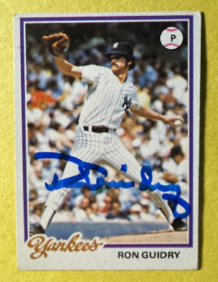 SIGNED RON GUIDRY AUTOGRAPHED 1978 TOPPS BASEBALL CARD - YANKEES | eBay