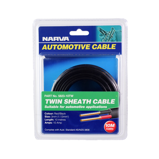 Narva Cable Twin Core 3mm 10A 10M - 5823-10TW | eBay