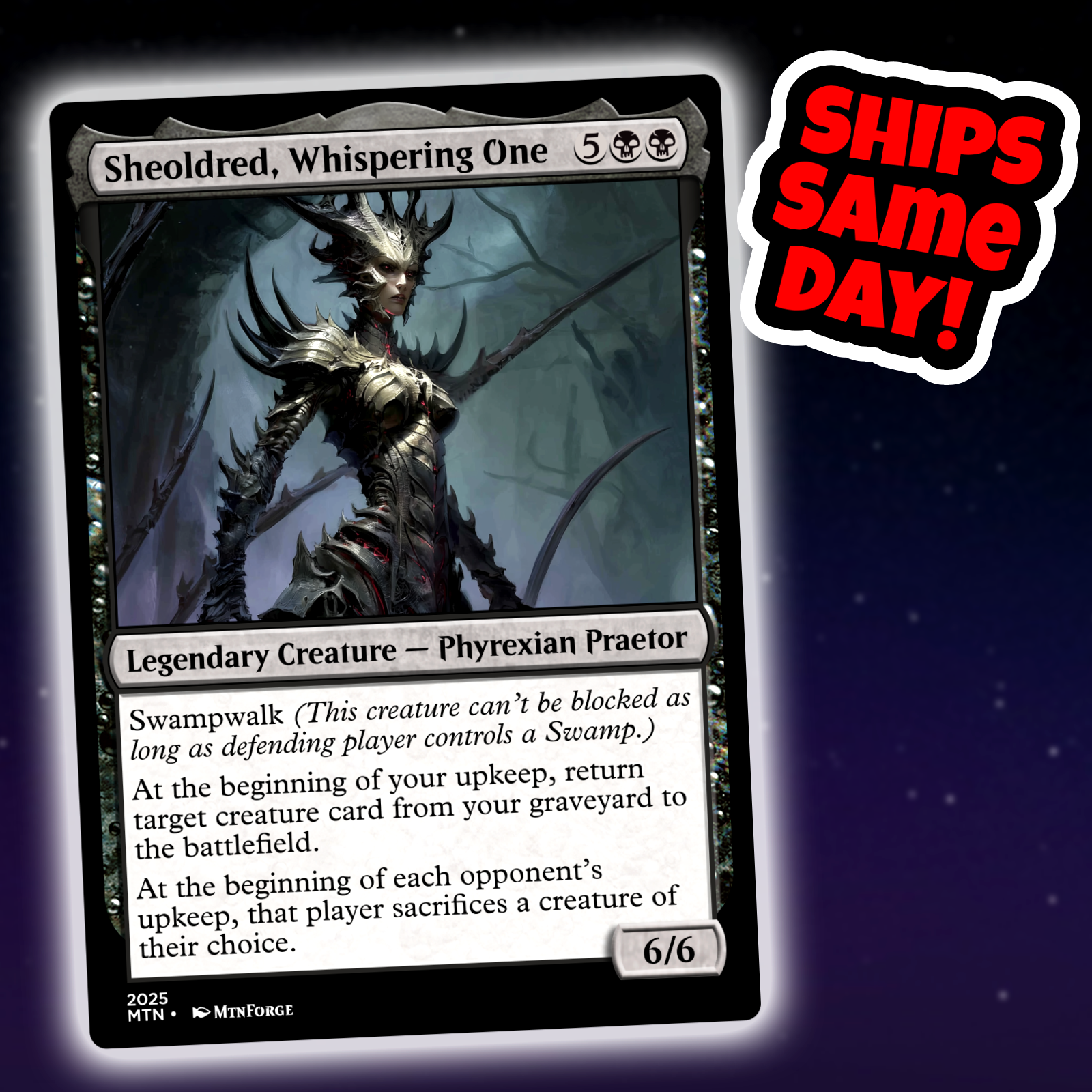 Sheoldred Whispering One Custom Art Magic The Gathering Playtest