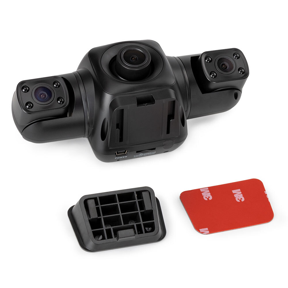 3 Channel 2K Car Camera DVR Vehicle Video G-Sensor 360° WiFi Dash Cam ...