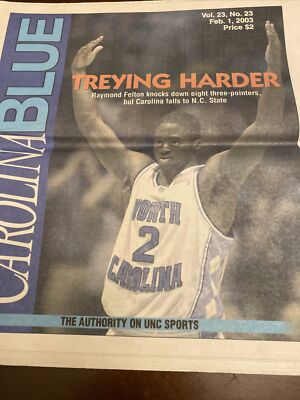 February 1, 2003 Carolina Blue Newspaper Magazine UNC Raymond Felton | eBay