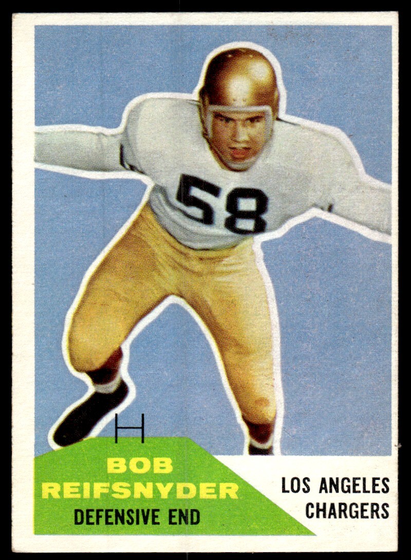 1960 Fleer Bob Reifsnyder RC Los Angeles Chargers #42 | eBay