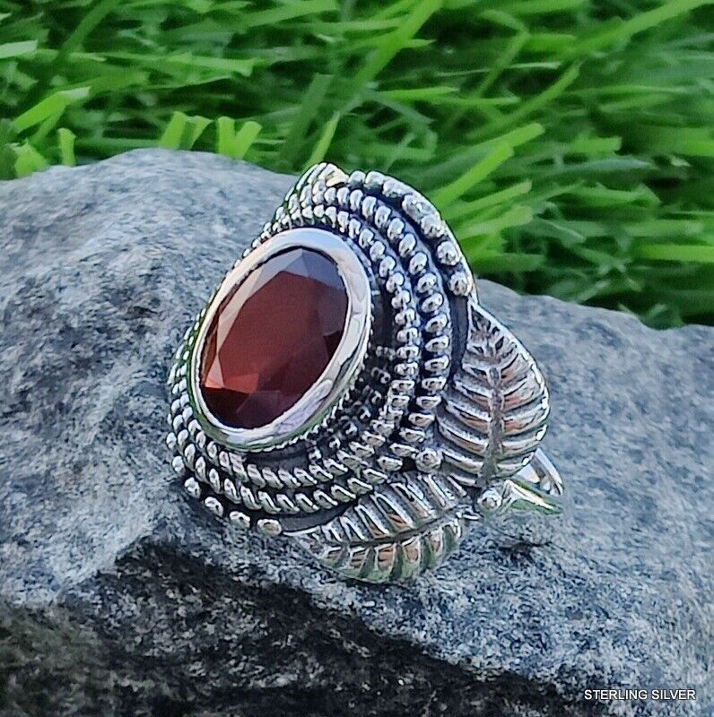 Red Quartz Gemstone in 925 Sterling Solid Silver Handmade Gift Ring ...
