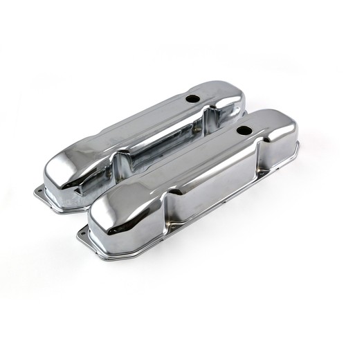 Mopar Chrysler BB 383 440 Chrome Steel Valve Covers - 3 3/4" Tall w ...