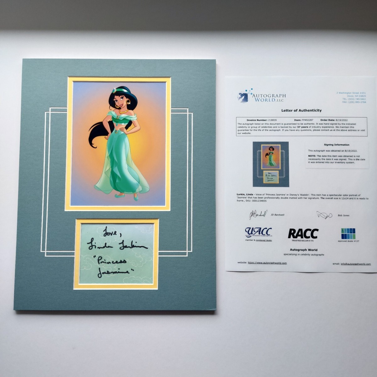 Princess Jasmine Autograph