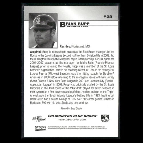 Brian Stokes 2010 Wilmington Blue Rocks Team Set Camden Riversharks ...