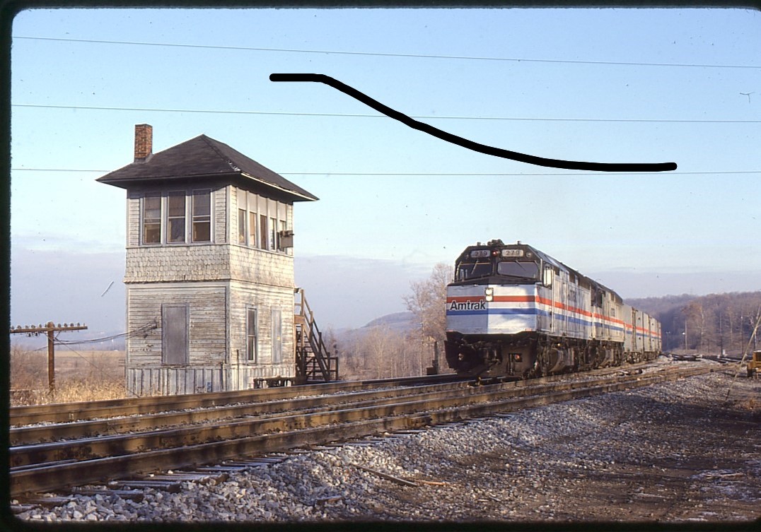 gk2151 Orig. Slides Amtrak 279 Train #40 Passing UN Tower New Castle ...