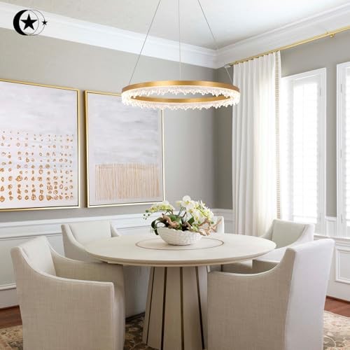 Modern LED Chandelier 23.6in Circular Pendant Light for Kitchen 1 Ring ...