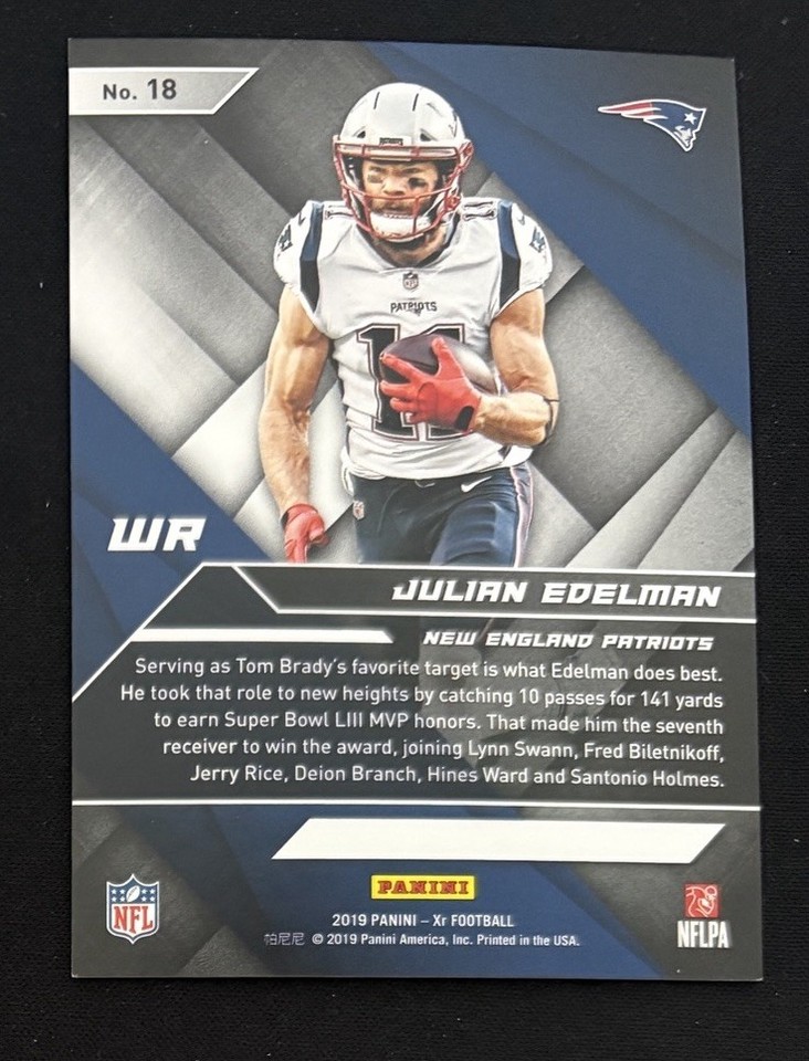 2019 Panini XR #18 Julian Edelman Red #073/249 New England Patriots | eBay