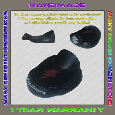 Rear Custom Seat COVER (Black+Cherry+L.Gray) Suzuki Hayabusa 08-20 ...