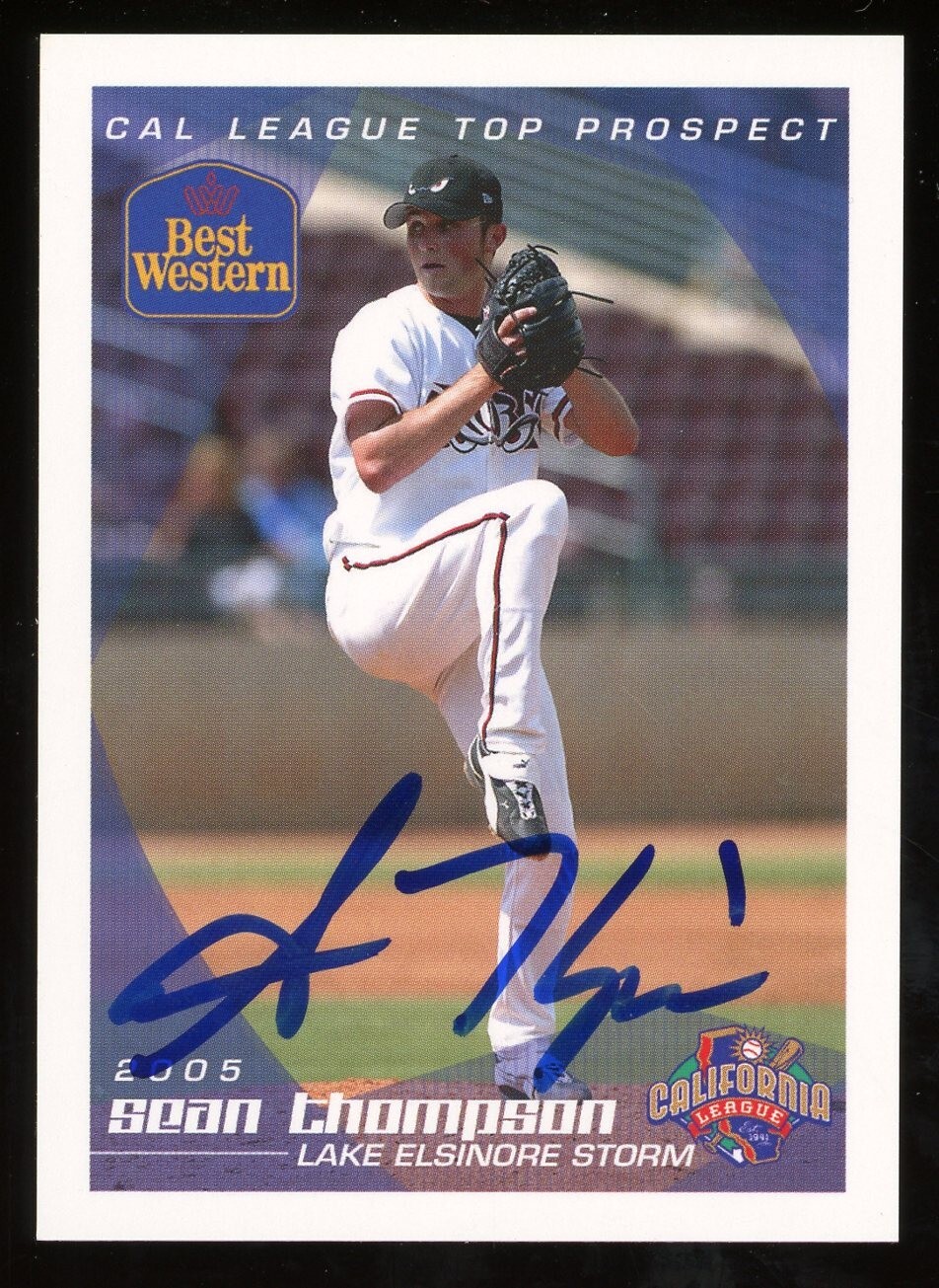 2005 Lake Elsinore Storm SEAN THOMPSON Signed Card autograph AUTO ...