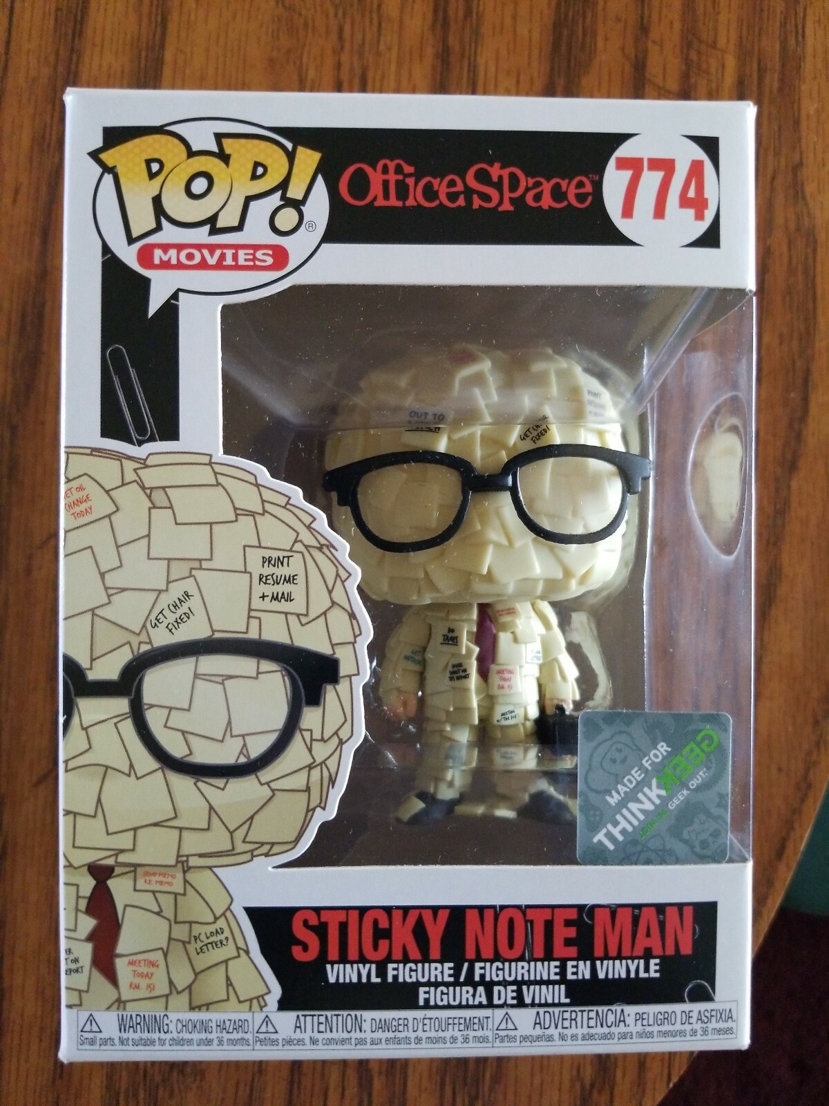 Funko Pop Movies Office Space Sticky Note Man 774 Think Geek Exclusive ...