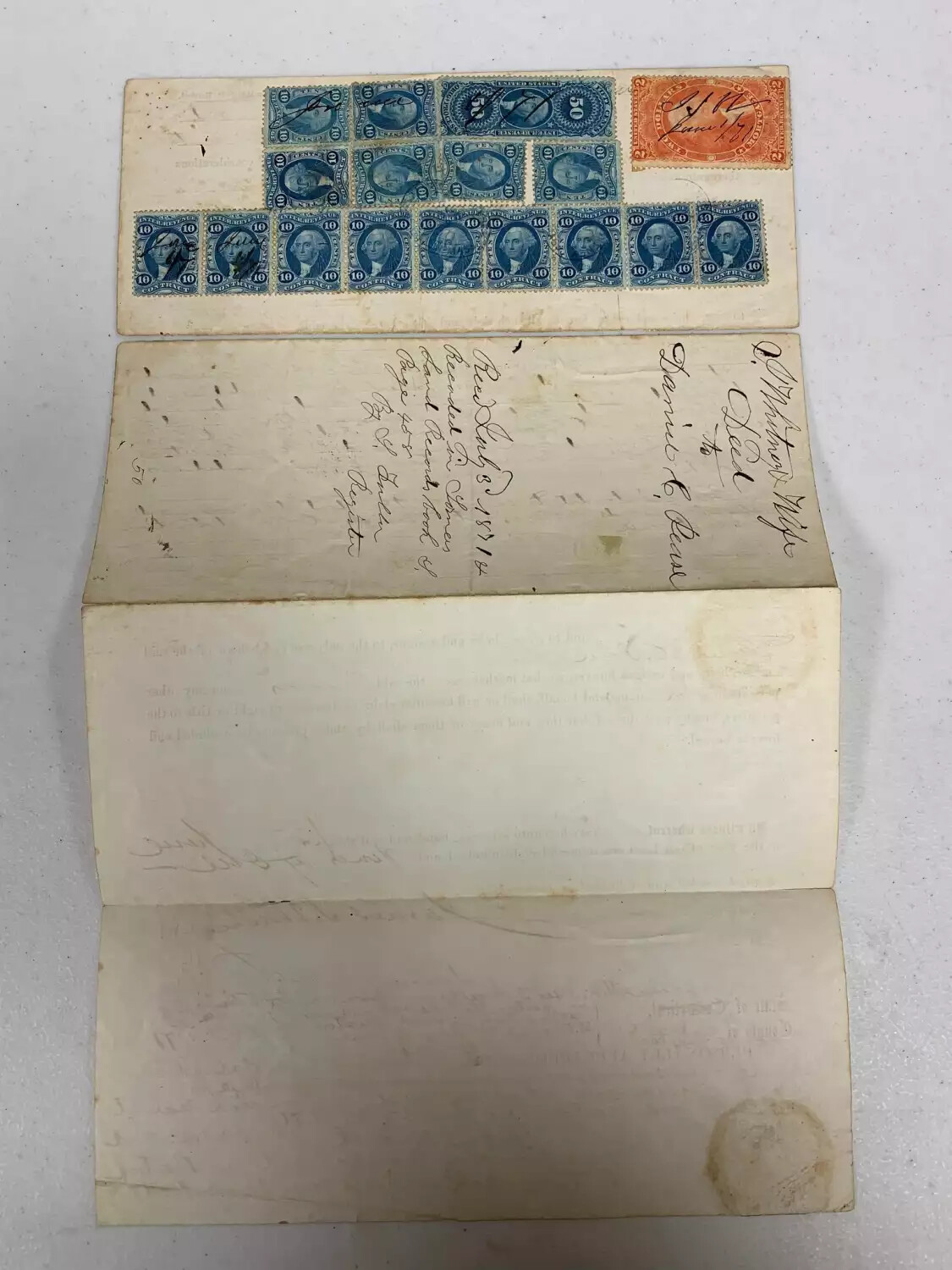 1871 Boston, Massachusetts Land Deed Quit Claim with Several Tax Stamps ...