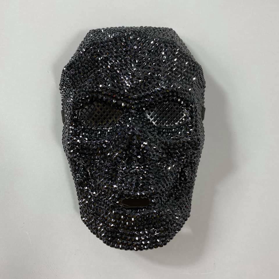 All Black Rhinestones Fancy Halloween Day of the Dead Skull Masquerade ...