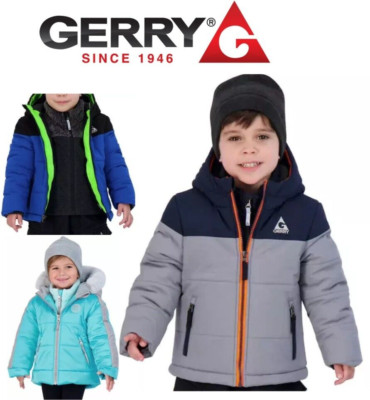 Gerry Youth Systems Girls 3 in 1 Jacket Gray Inner Quilted Jacket & Hat ...