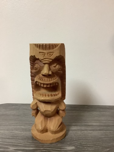 Tiki Hawaii Carved Wood Figure 17 cm. Tall Chiefly Polynesia Collection ...