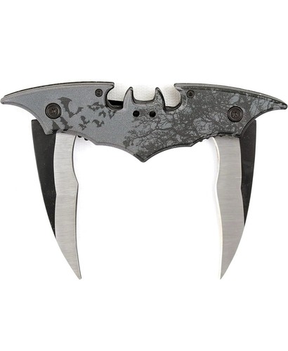 Dark Twin Blade Knife - Double Edge Folding Pocket with Clip, 11 ...