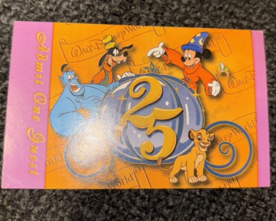 WALT DISNEY WORLD EXPIRED ADMISSION PASS 25TH ANNIVERSARY PARK HOPPER ...