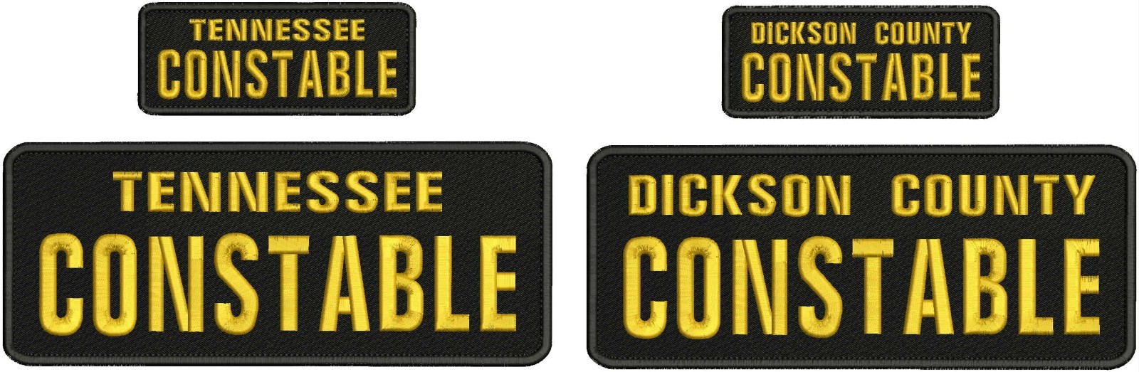 TENNESSEE CONSTABLE embroidery Patches 4x10 and 2x5hook on back blk ...