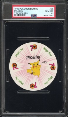 1999 Pokemon Rummy Card Pikachu #25 Stage One 7 of Hearts eBay 1/1 PSA ...
