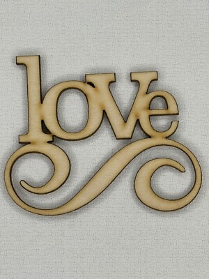 Custom Laser Cut Unfinished Valentines Day Love Sign Shape Wood Craft ...