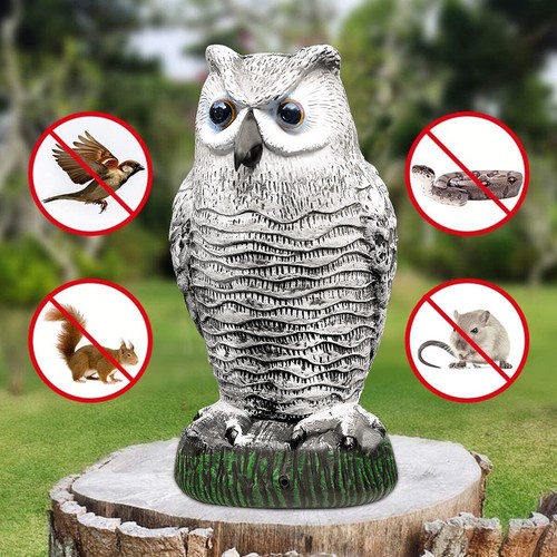 Owl Decoy Waterproof Fake Owl Scarecrow Frightening Sound Lifelike Owl ...