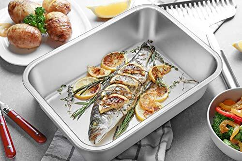 2 Pack Lasagna Deep Stainless Steel Baking Pans, 12.75 x10 x3.2 In ...