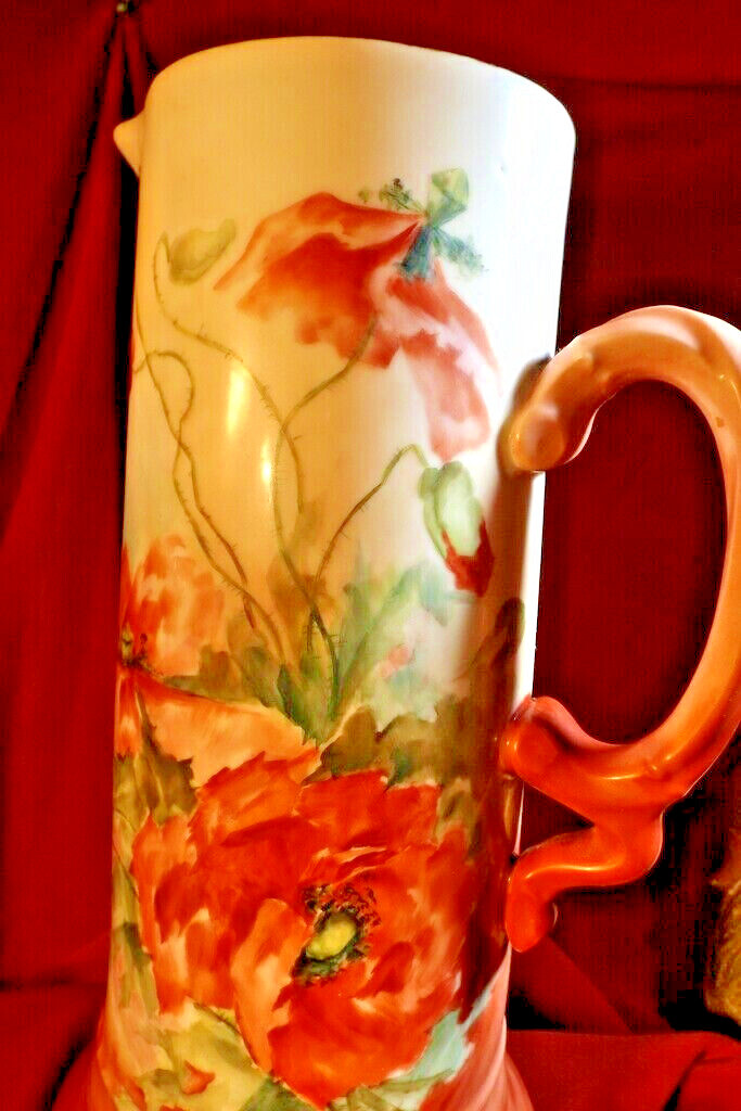 Antique Limoges JPL (Pouyat) Hand Painted Pitcher/Flagon | eBay