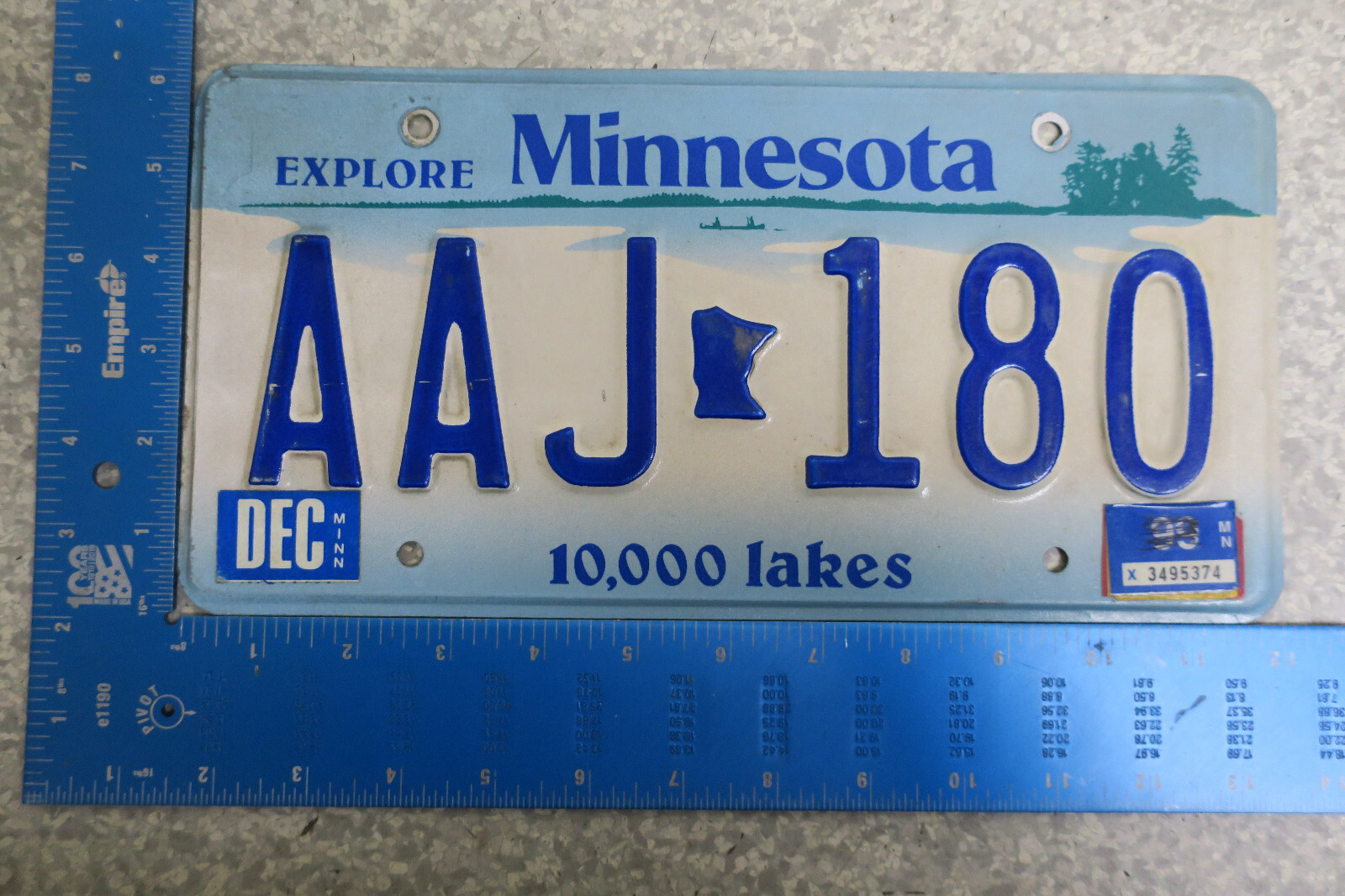 1999 99 MINNESOTA MN LICENSE PLATE TAG #AAJ 180 | eBay