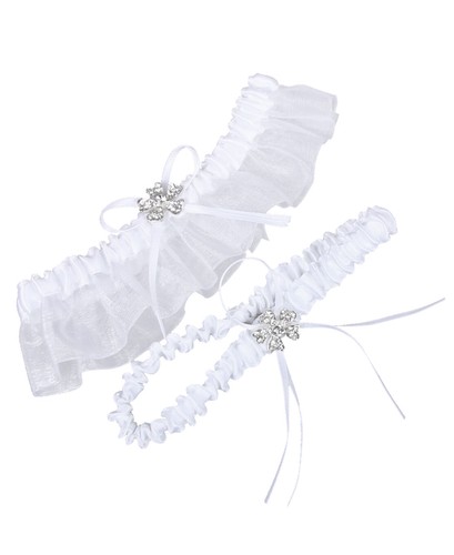 Wedding Garter Belt Set White Plus Size Vintage Bridal Leg Garters for ...