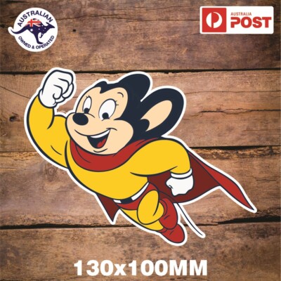 MIGHTY MOUSE STICKER RETRO VINTAGE DECALS | eBay Australia