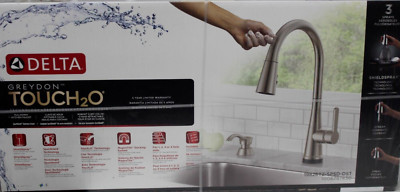 Delta Greydon Single Handle Pull-Down Sprayer Kitchen Faucet with Soap ...
