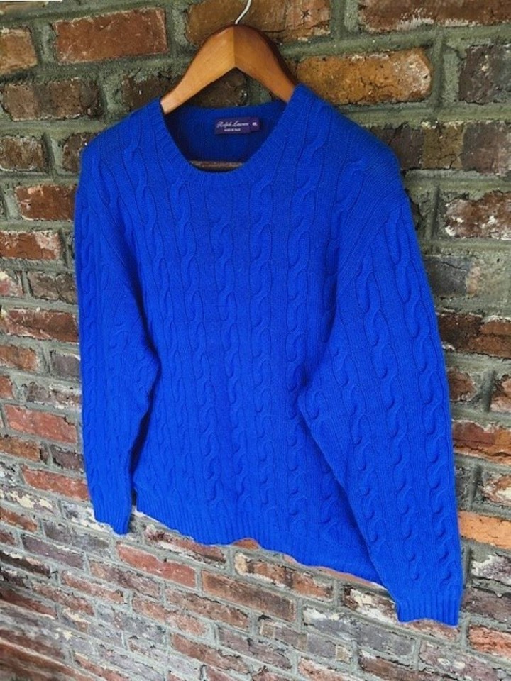 $995 Ralph Lauren Purple Label Cashmere Cable Knit Sweater XXL MINT | eBay