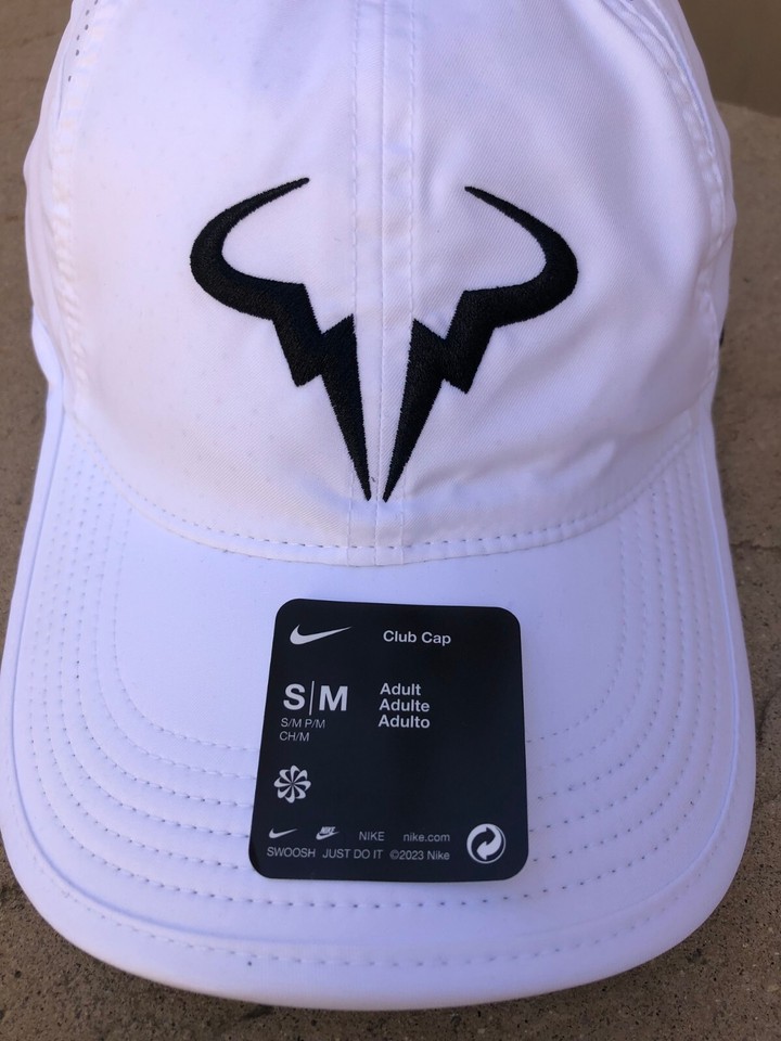 Nike Rafa Nadal Tennis Hat Cap White Strapback Dri-Fit FB5600-100 Adult ...