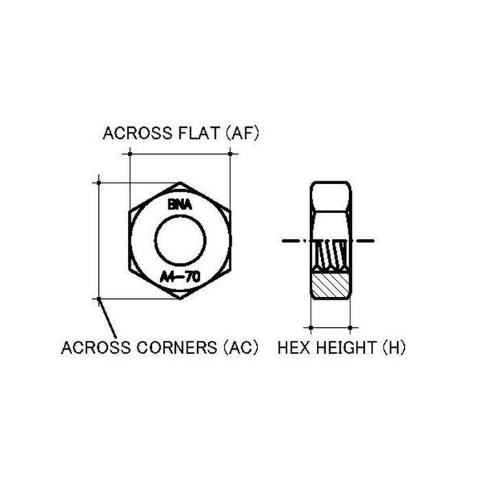 Pack of 50 Stainless A4 316 Thin Lock Nut M30 x 3.50p Metric DIN439 Hex ...