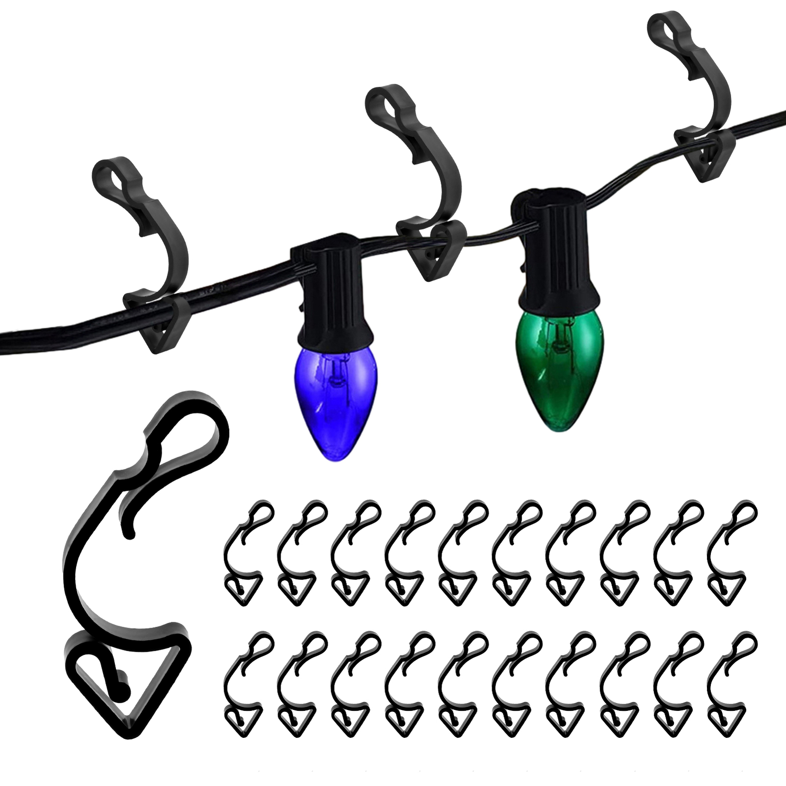 20pcs Plastic Clip Holiday For Christmas Light Outdoor Hanging Mini ...