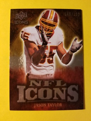 JASON TAYLOR * 140/199 * NFL ICONS INSERT #IC-JT REDSKINS 2009 UPPER ...