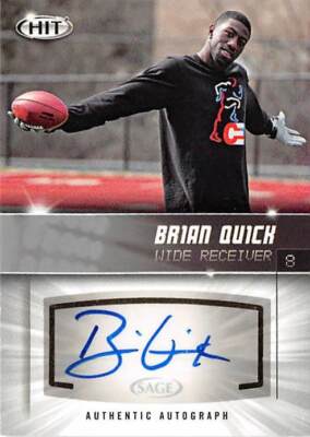 Brian Quick autographed Football Card (Appalachian St) 2011 SAGE HIT ...
