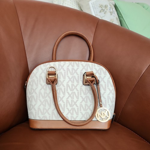 womens new NX handbag medium creme and brown | eBay