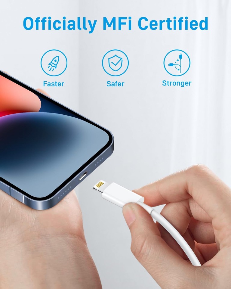 CXX 10FT Charger for iPhone 20W Fast Charging [MFi 2 Blocks & 2 Cables ...